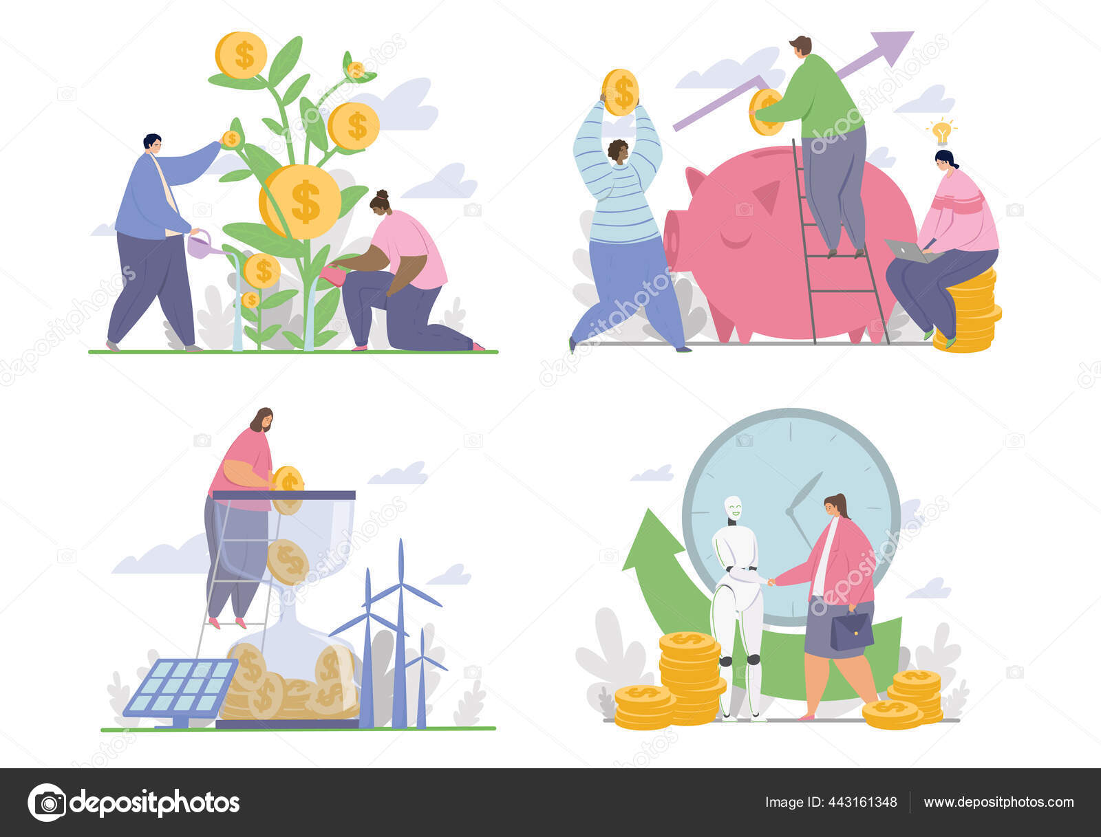 Abstract concept of saving and investing money Stock Vector by ...