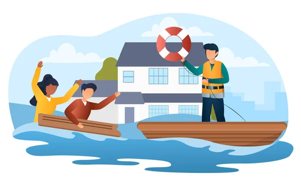 159 Rescue flood cartoon Stock Illustrations | Depositphotos