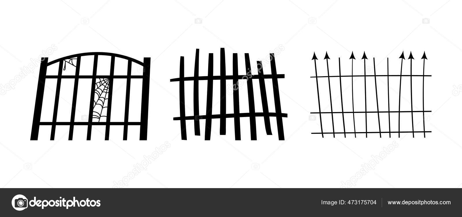 Spooky fences on white background Stock Vector Image by ©mentalmind ...