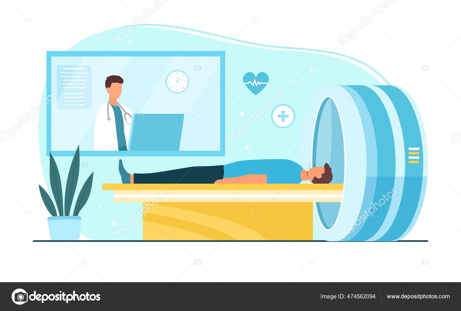 Male doctor is doing brain scan on MRI machine for patient Stock ...
