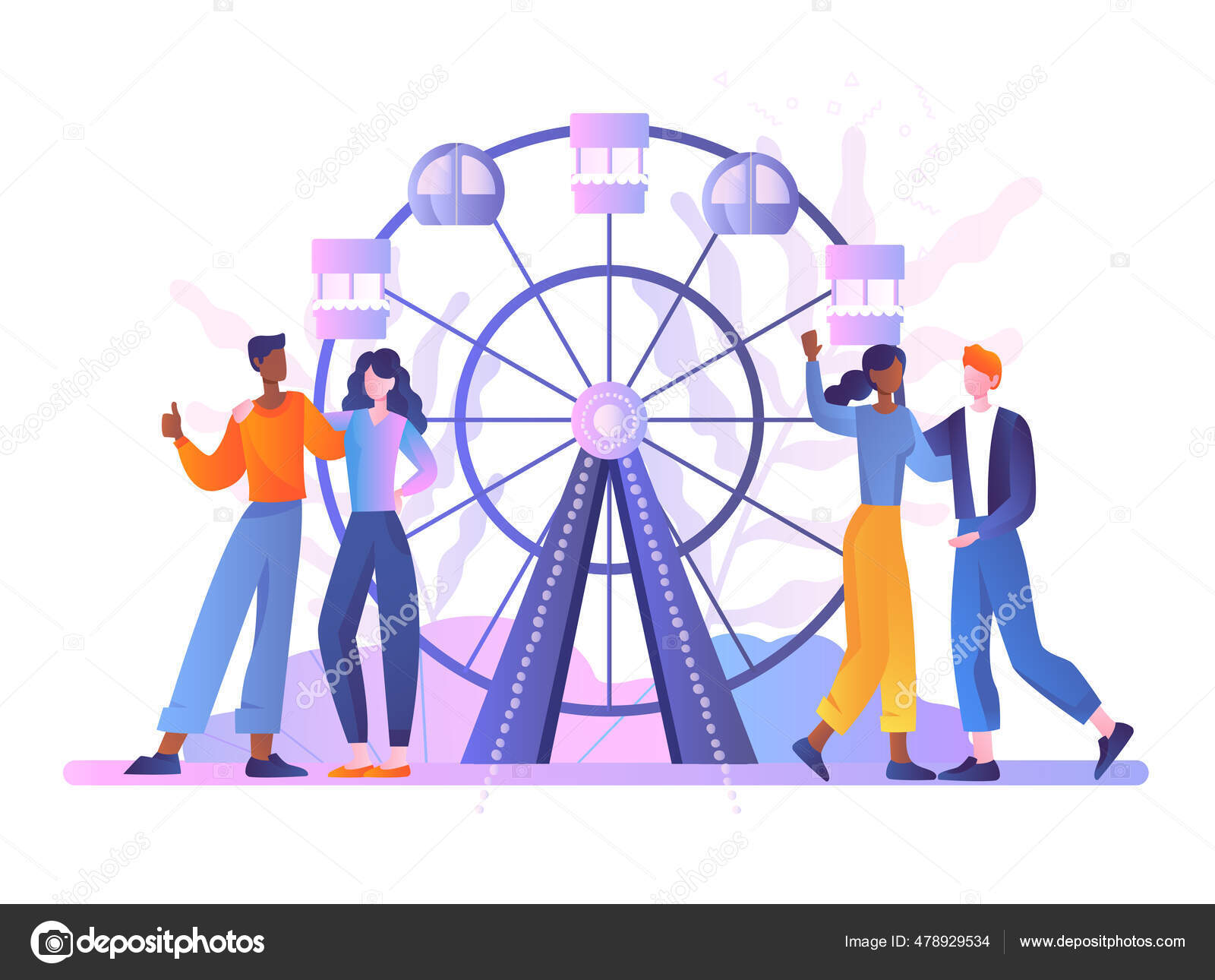 Vintage Ferris Wheel Cartoon