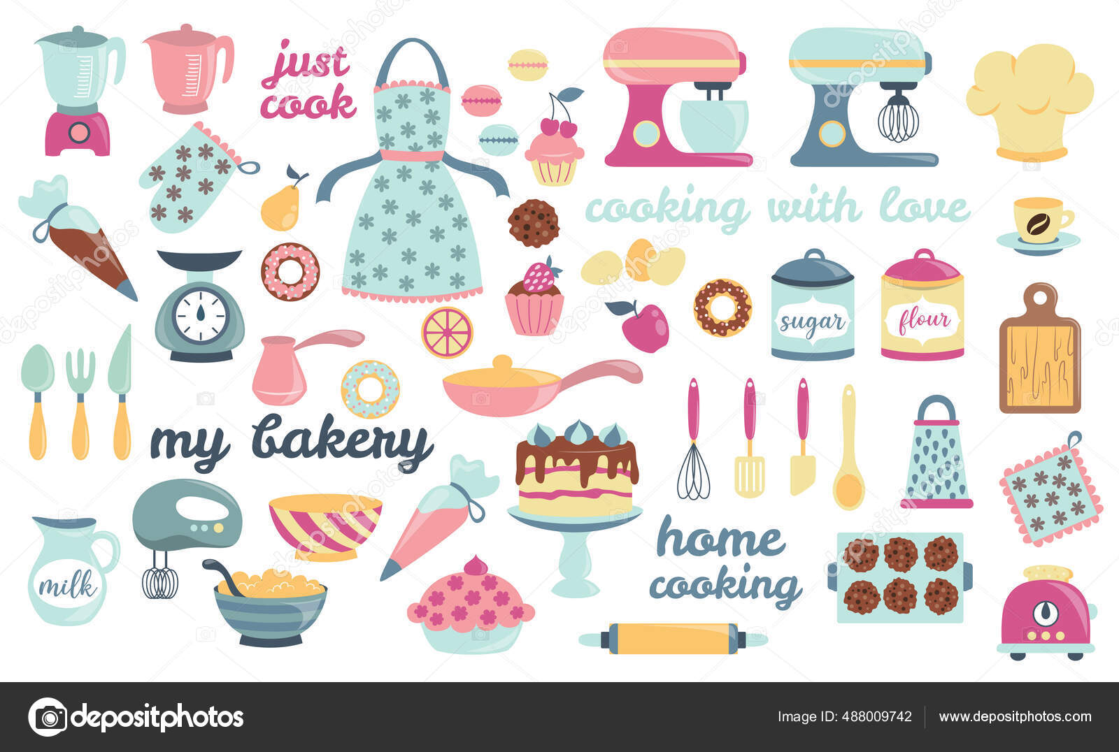 Bakery and cooking collection Stock Vector by ©mentalmind 488009742