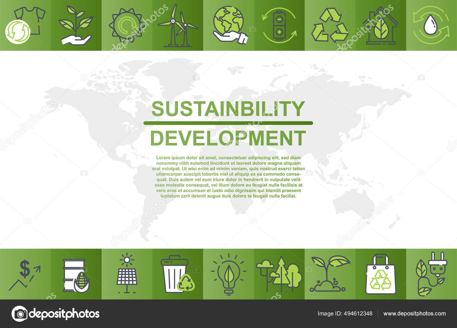 Colorful poster design for sustainability development and global green ...