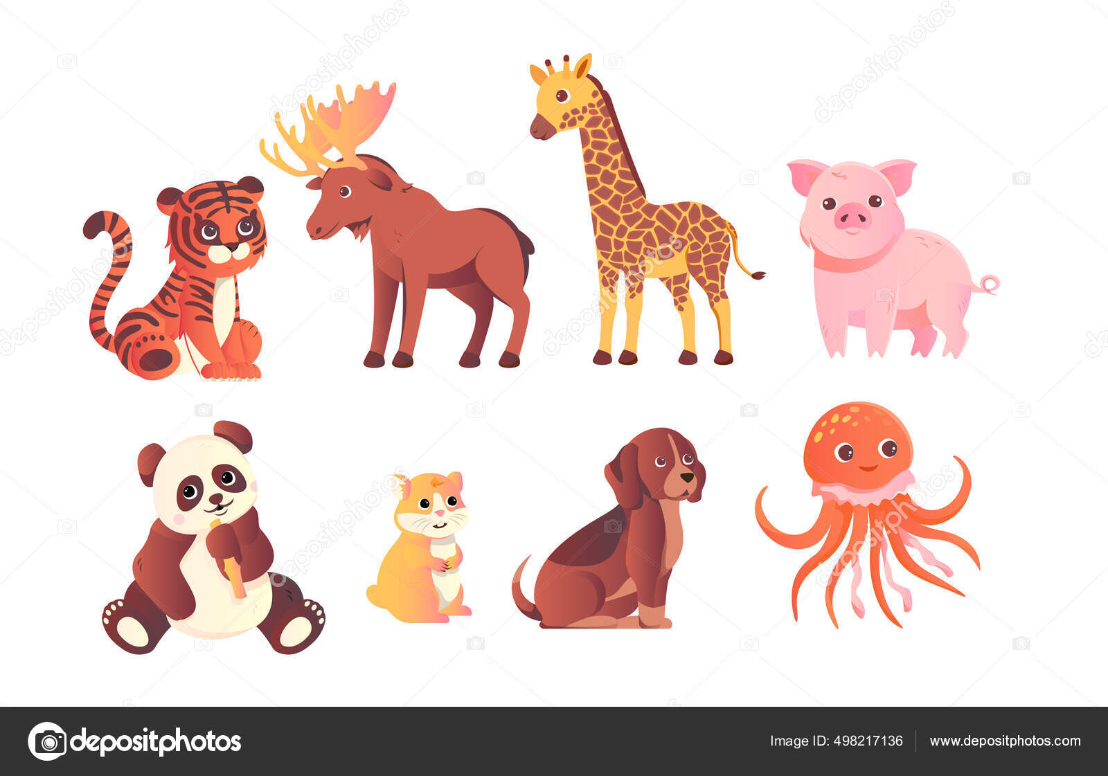 Wild baby animals set Stock Vector by ©mentalmind 498217136