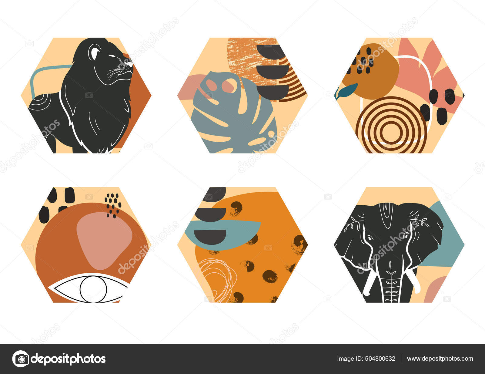 Set of abstract African stickers Stock Vector by ©mentalmind 504800632