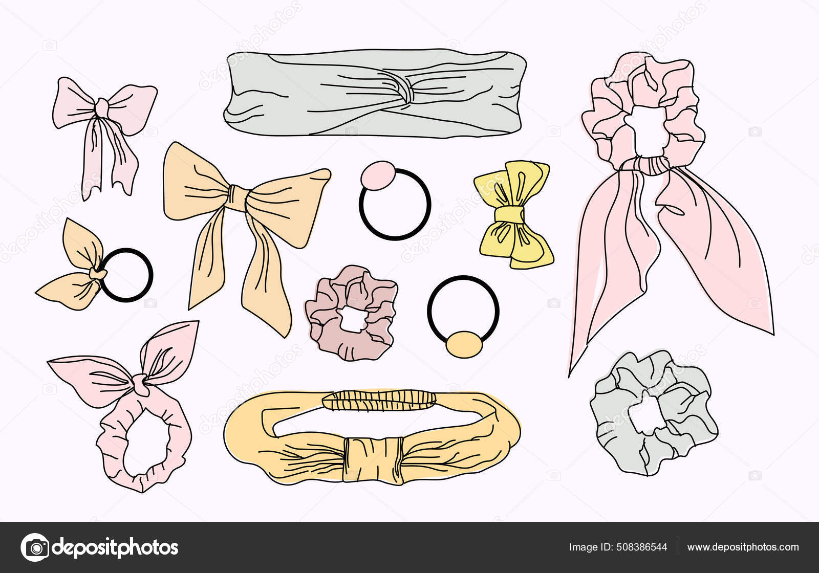 Collection of hair accessories Stock Vector Image by ©mentalmind #508386544