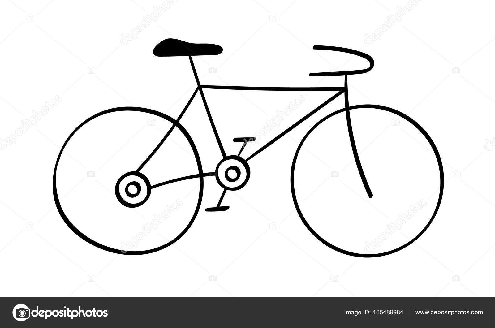 Bicycle in simple hand drawn style Stock Vector by ©AlisaElly 465489984