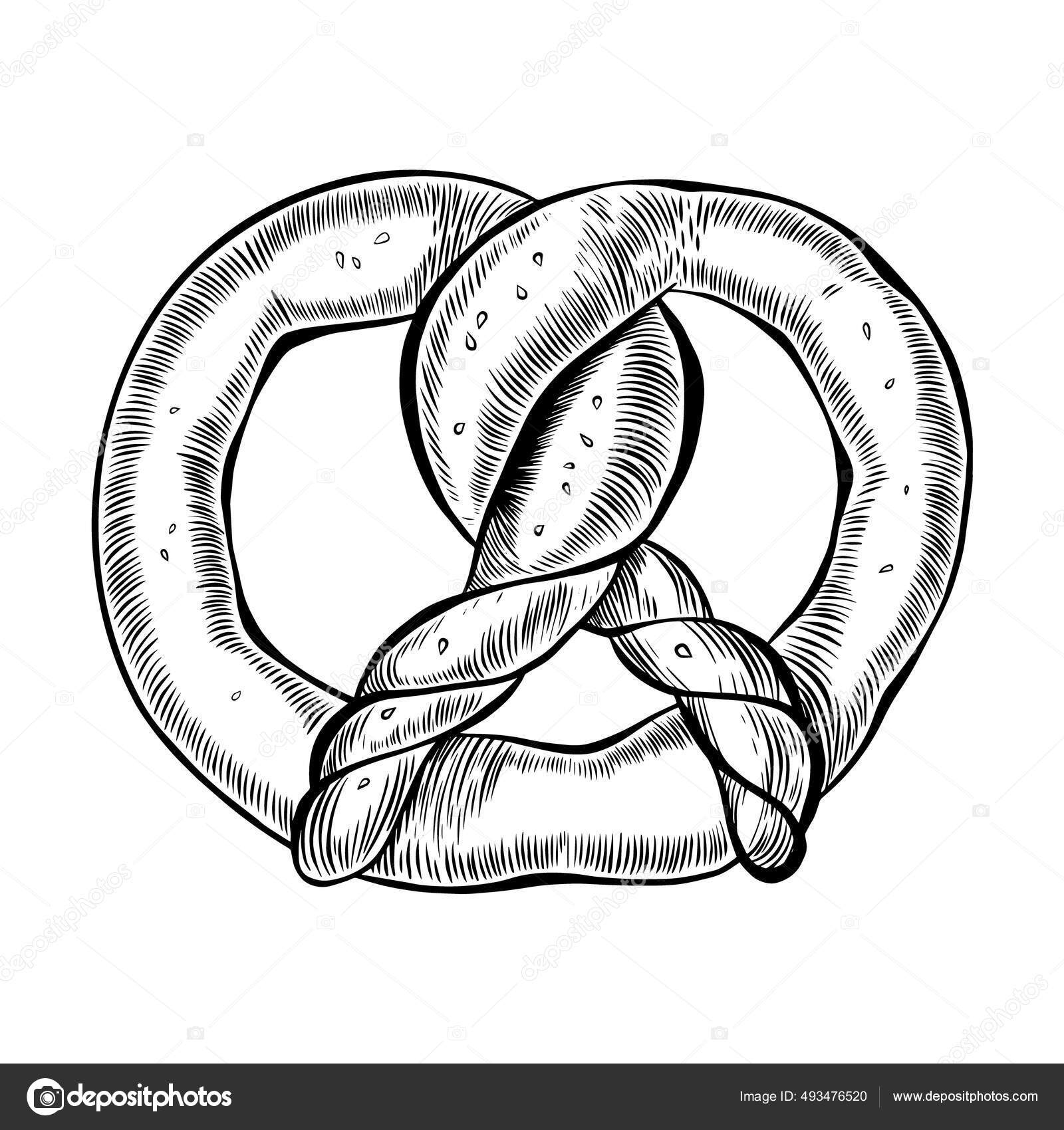 Hand drawn pretzel sketch Stock Vector by ©AlisaElly 493476520