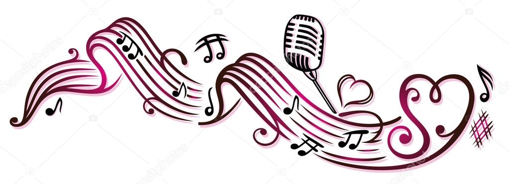 Music notes, microphone — Stock Vector © christine_krahl #120348074