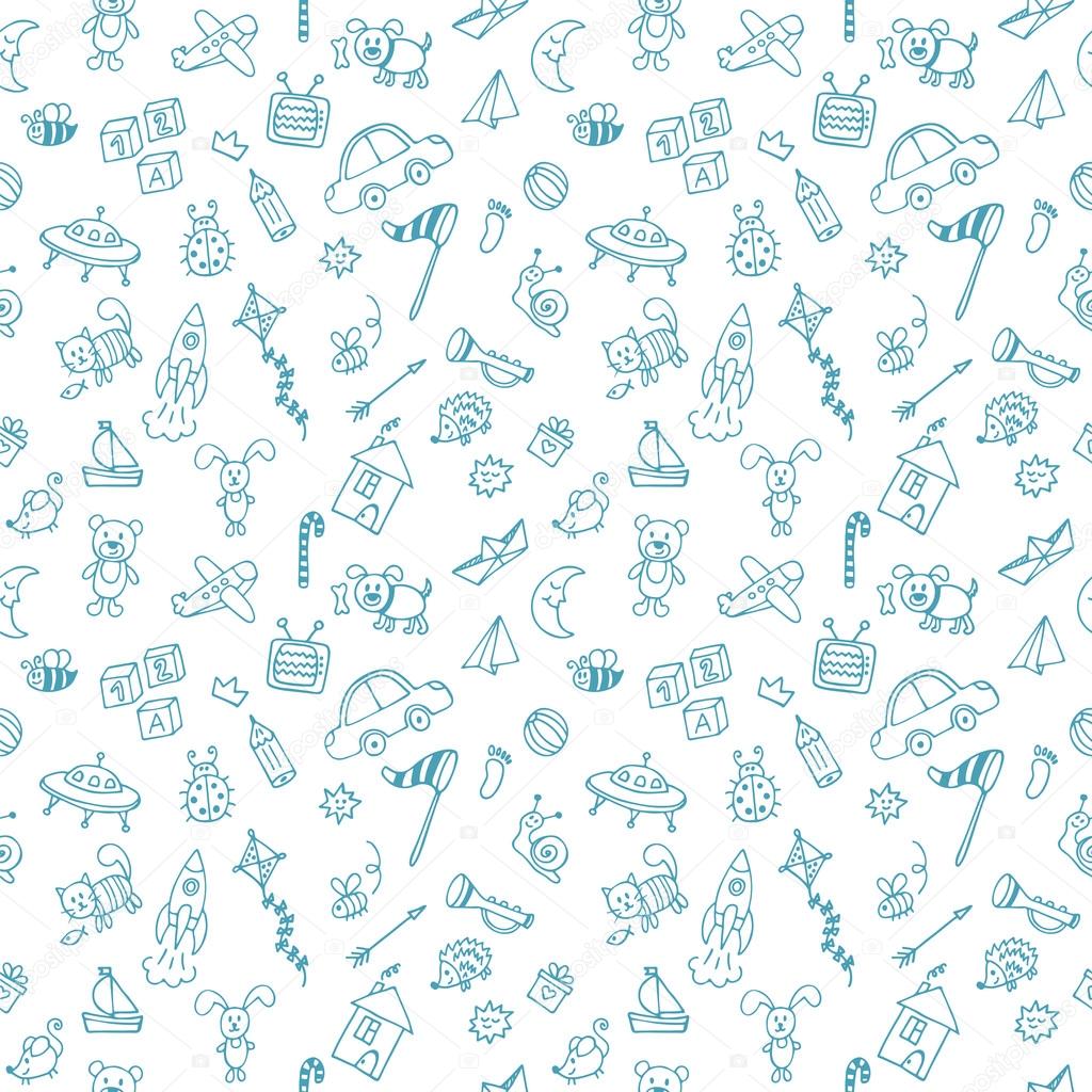 Background for cute little boys. Hand drawn children drawings co Stock ...