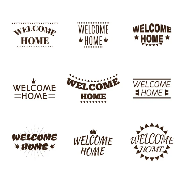Welcome home design collection. Set of 9 labels, emblems, sticke Stock ...