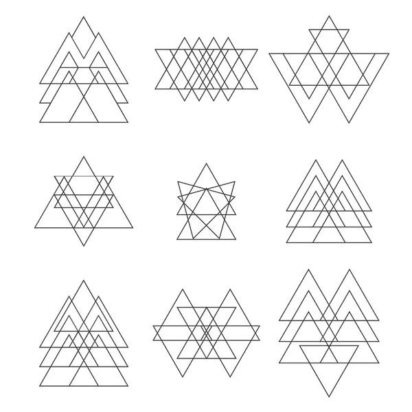 Set of geometric shapes, triangles, line design Stock Vector Image by ...