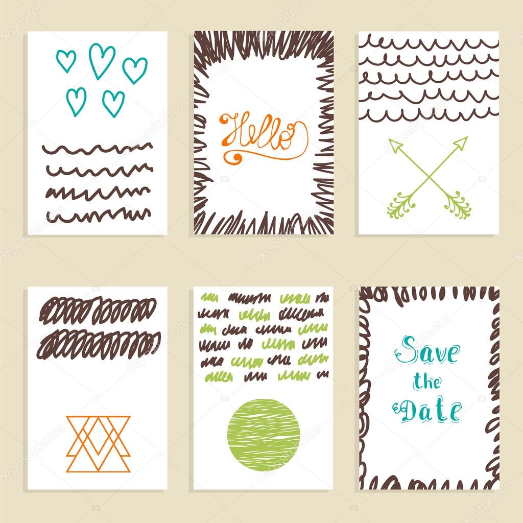 Collection of hand drawn creative journaling cards. Patterns for Stock ...
