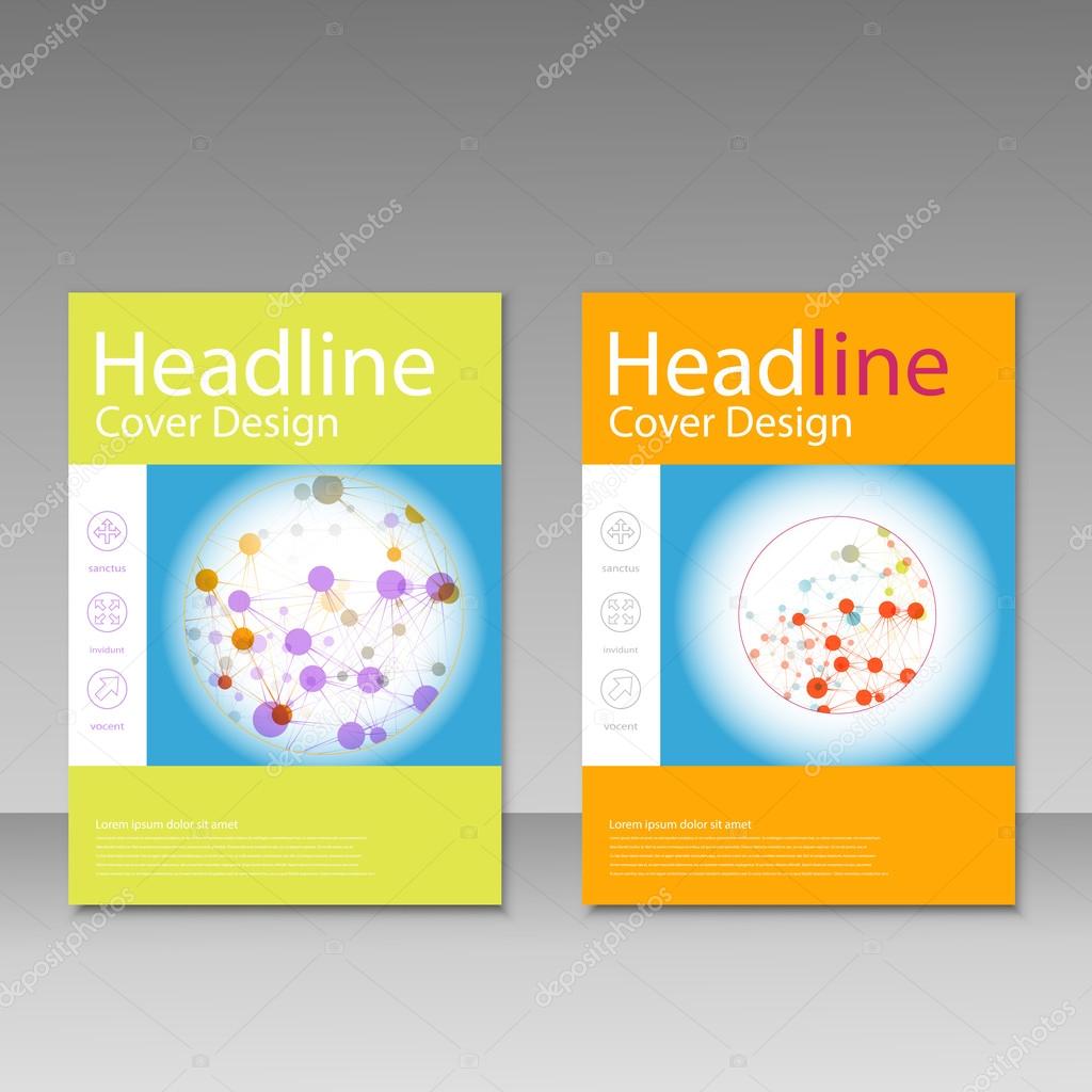 Molecule design brochure template. Science vector background Stock ...