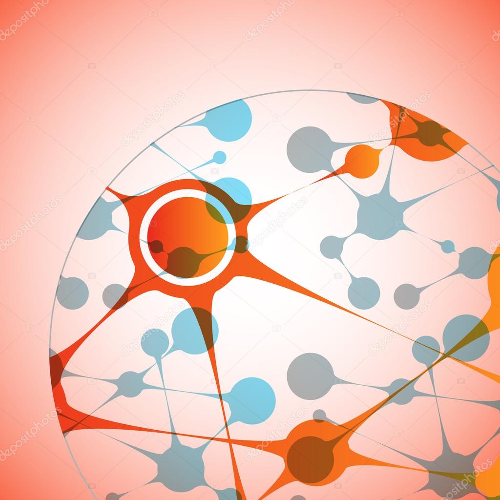 Vector biotechnology illustration. Science design molecule, formula ...