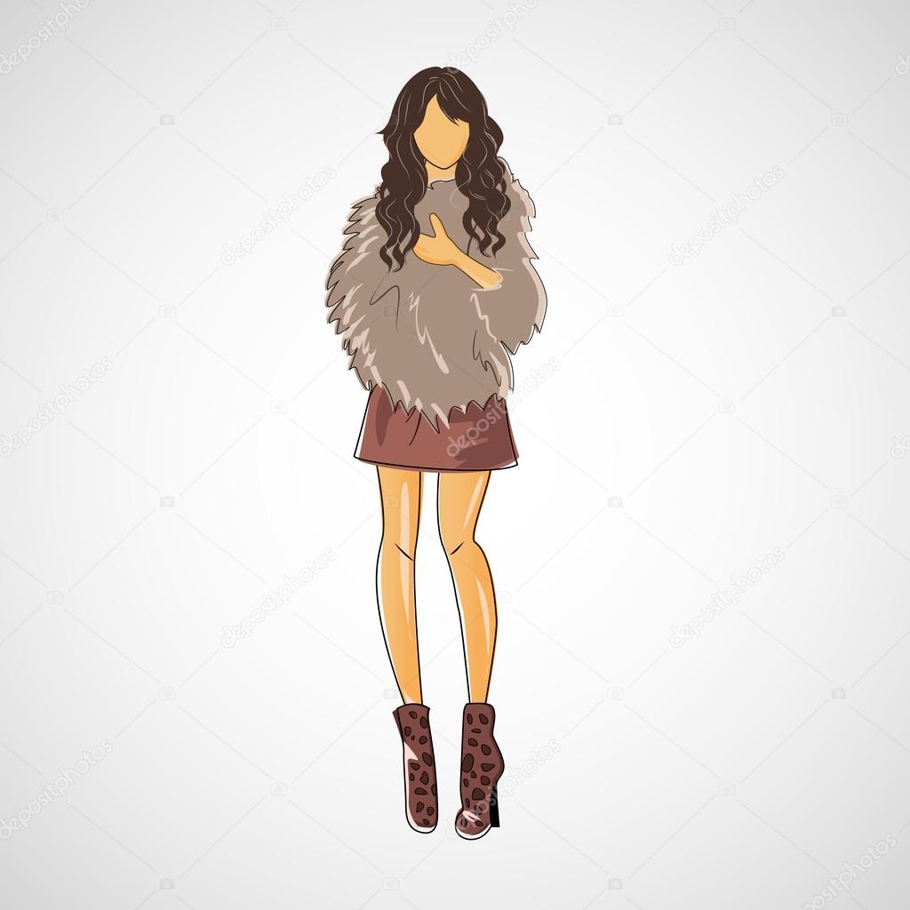 Vektoros rajz lány divat ruhák eps — Stock Vector #53718325