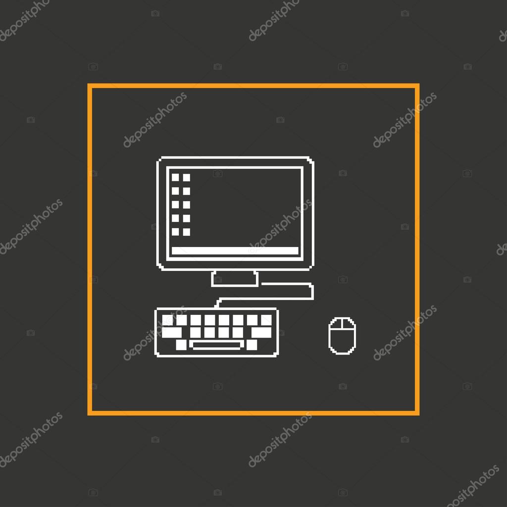 Simple stylish laptop pixel icon. Stock Vector Image by ©Gaisonok #62991325