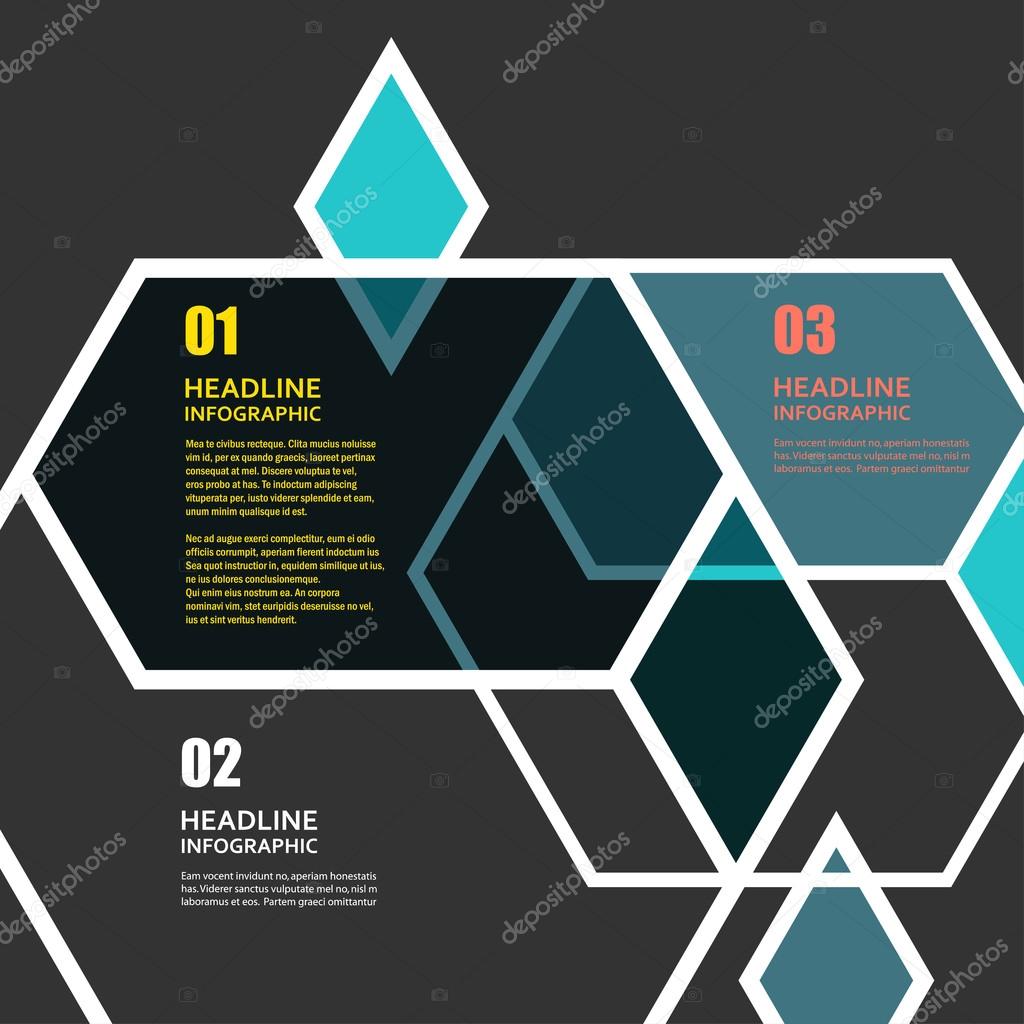 Vector line hexagon infographic. Template for diagram and presentation ...