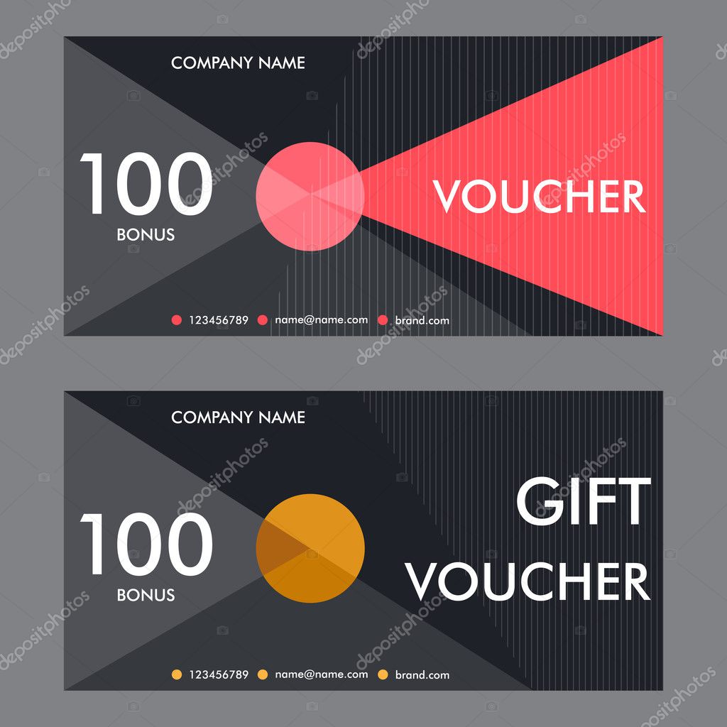 Vector illustration. Template gift voucher with background of ...
