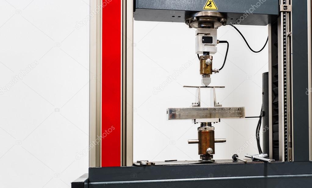 Engineering tensile strength machine in testing process — Stock Photo ...