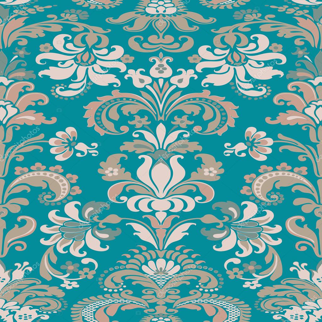 Colorful damask seamless floral pattern background Stock Vector Image ...
