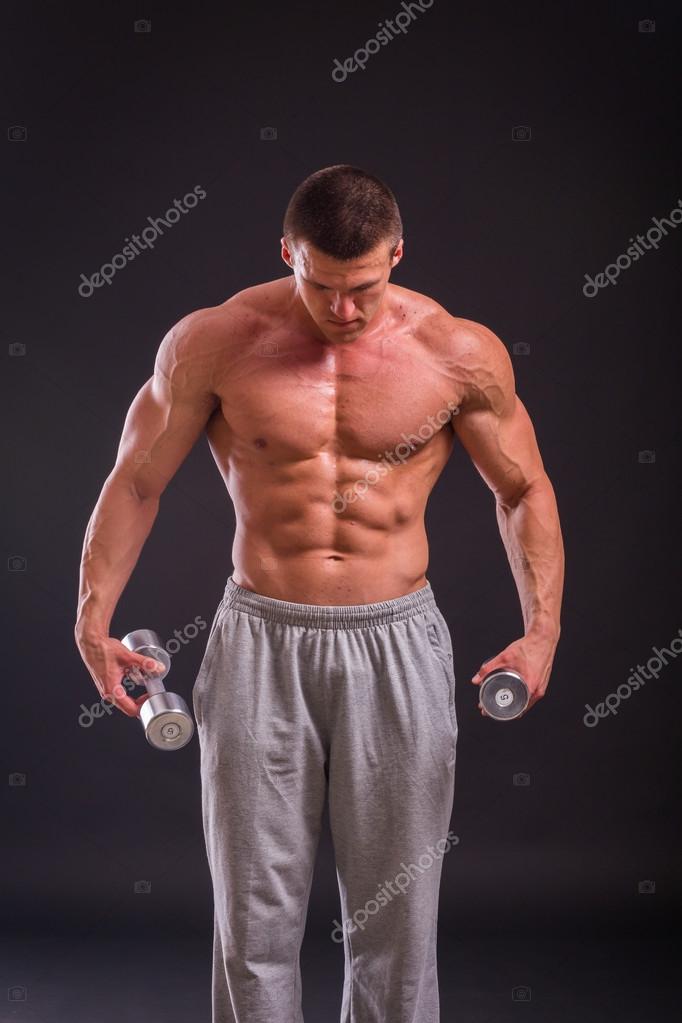 Bodybuilder posing in different poses demonstrating their muscles ...