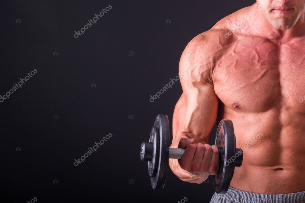 Bodybuilder posing in different poses demonstrating their muscles ...