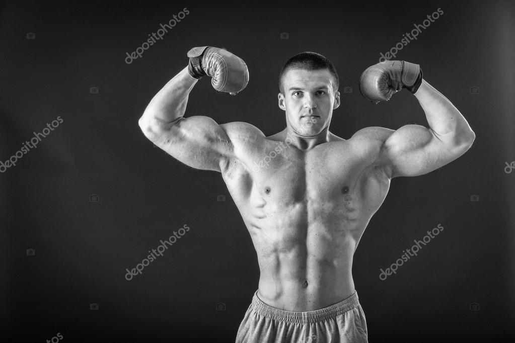 Bodybuilder posing in different poses demonstrating their muscles ...