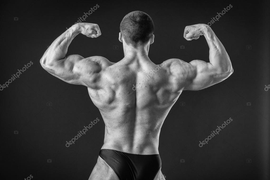 Bodybuilder posing in different poses demonstrating their muscles ...