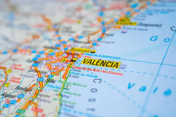 Valencia Europe Map — Stock Photo © aallm #466944532
