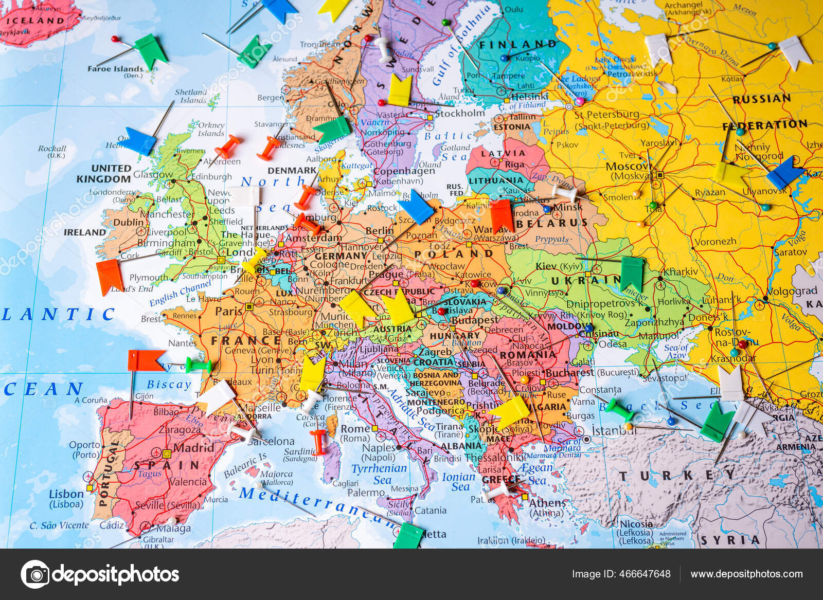 Wysoka Szczegółowa Mapa Polityczna Europy — Zdjęcie stockowe © aallm #466647648