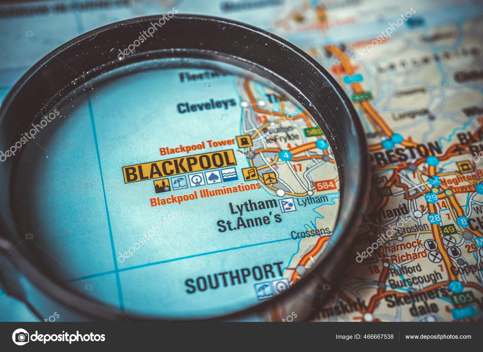 Blackpool Map Europe Stock Photo by ©aallm 466667538