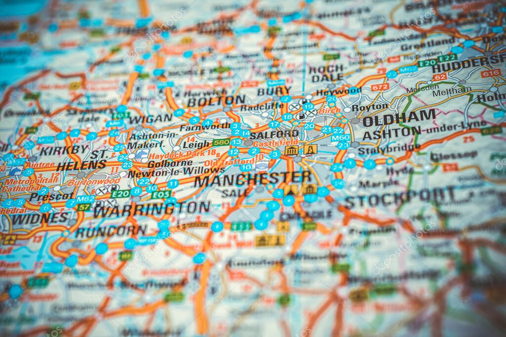 Manchester en el mapa de Europa 2022