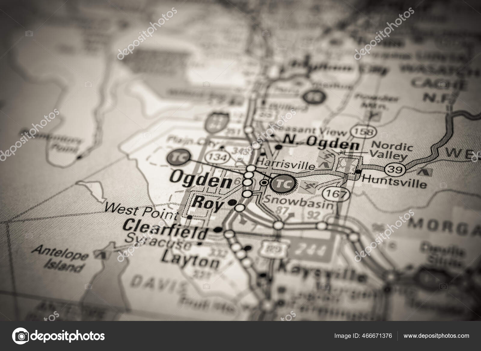 Ogden Usa Map — Stock Photo © aallm #466671376