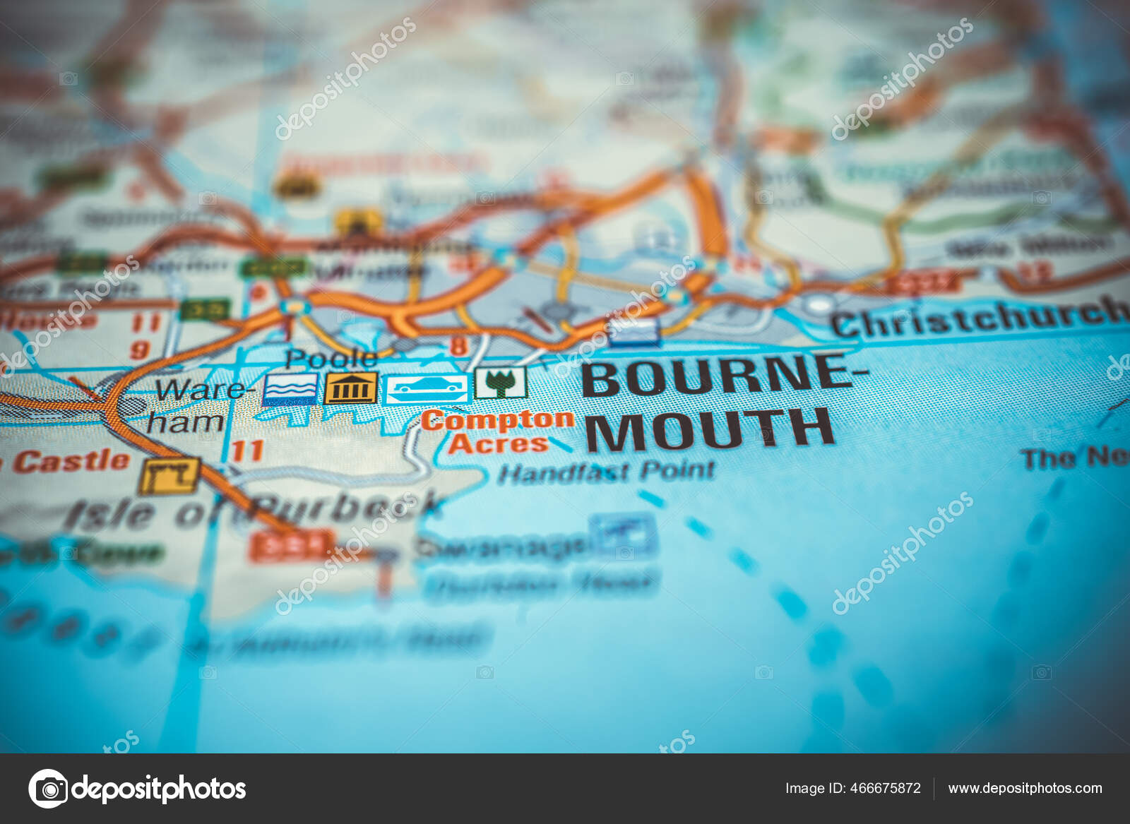 Bournemouth Map Europe Background Stock Photo by ©aallm 466675872