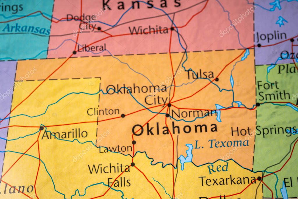Oklahoma en el mapa de Estados Unidos 2023