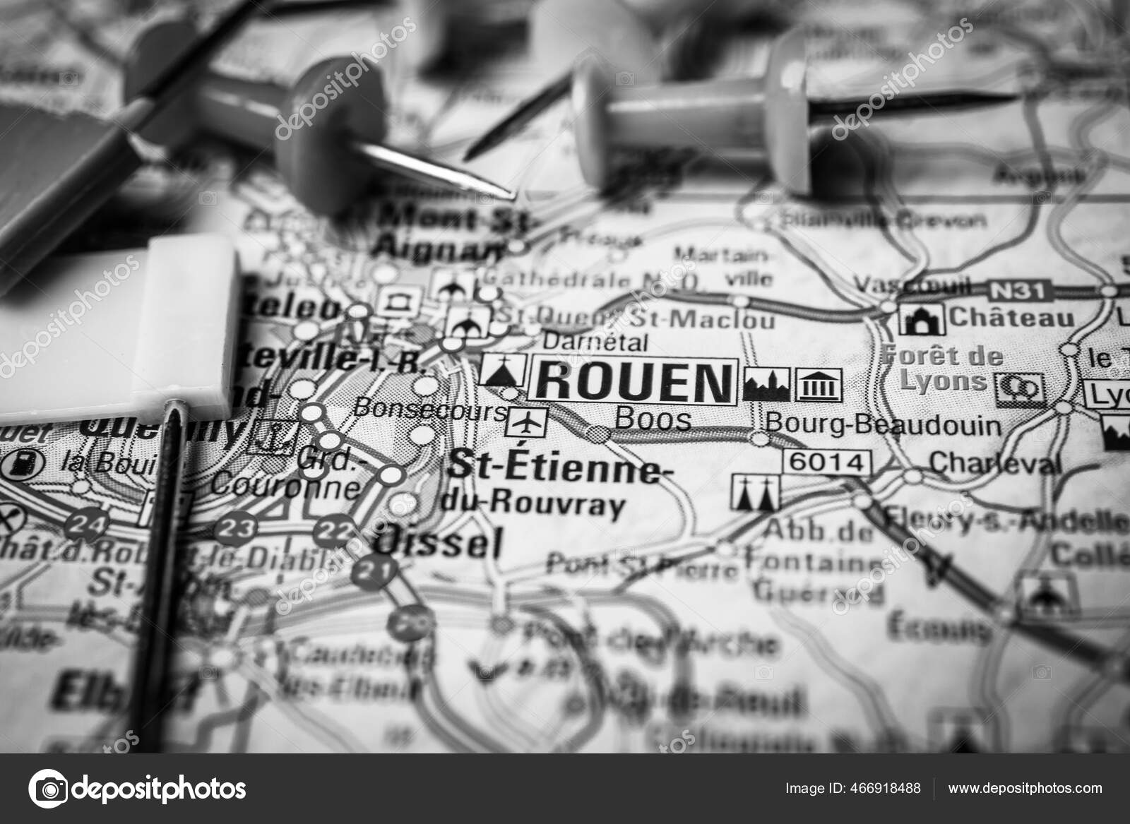 Rouen Map Europe Background — Stock Photo © aallm #466918488