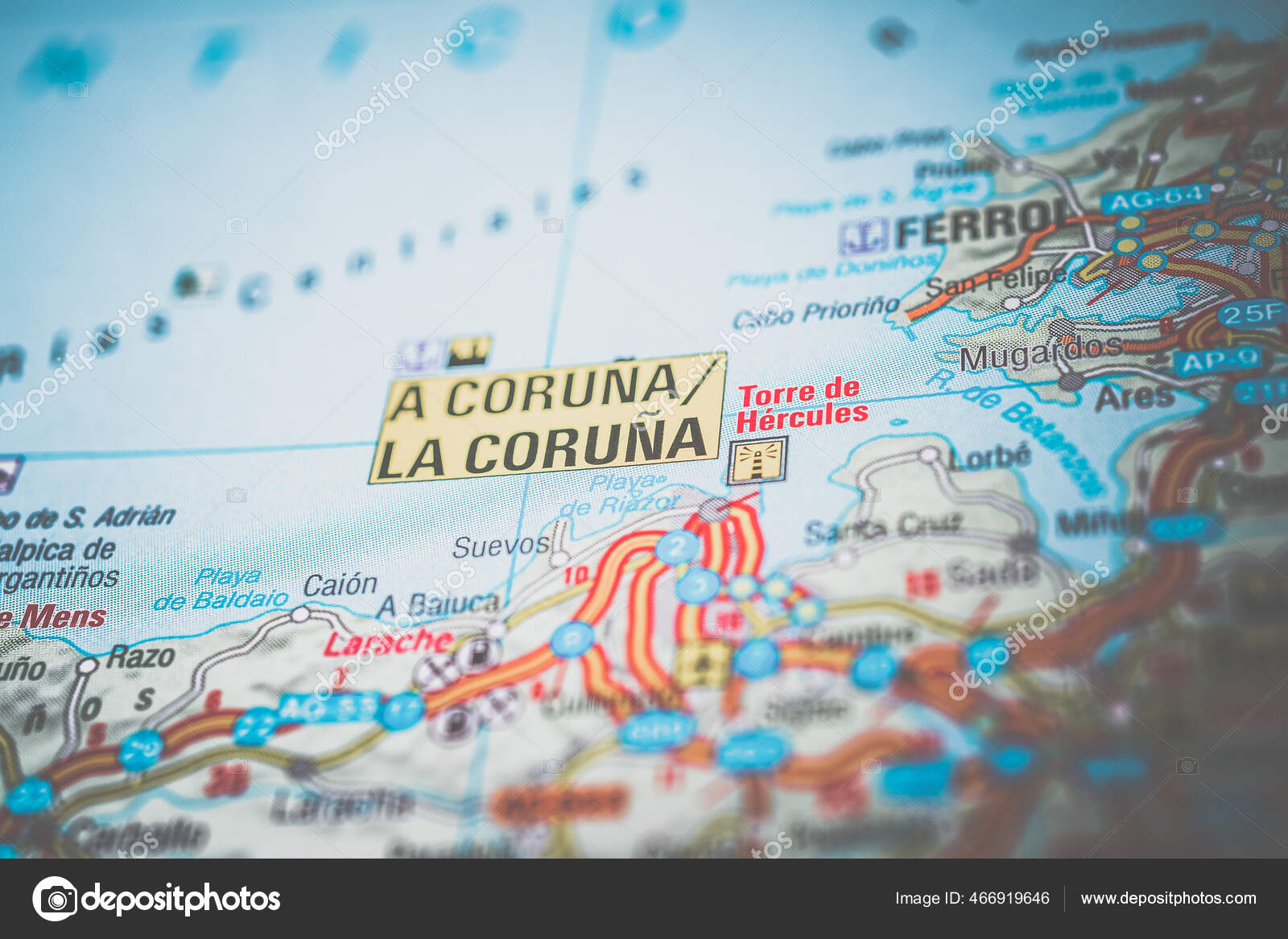 Coruna Europe Map — Stock Photo © aallm #466919646