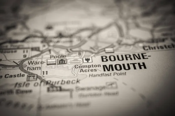 Bournemouth Mapa Europa — Foto de stock #466917622 © aallm