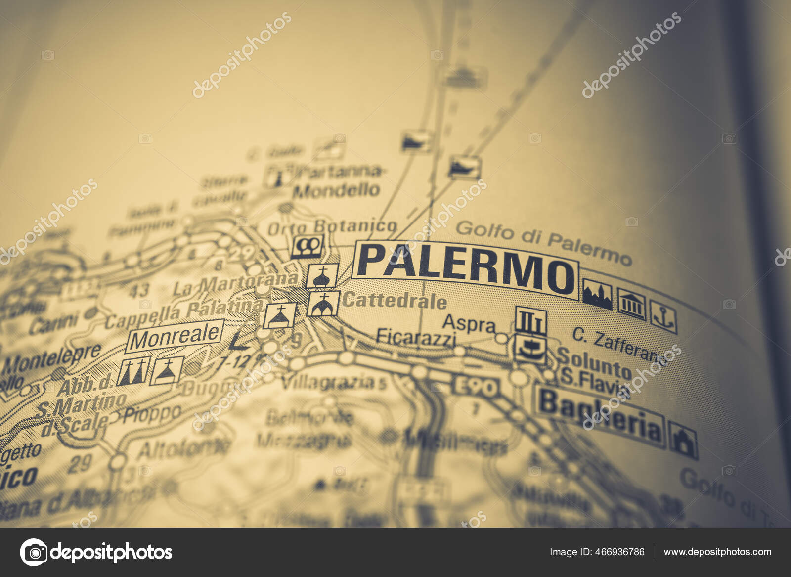 Palermo Europe Map — Stock Photo © aallm #466936786