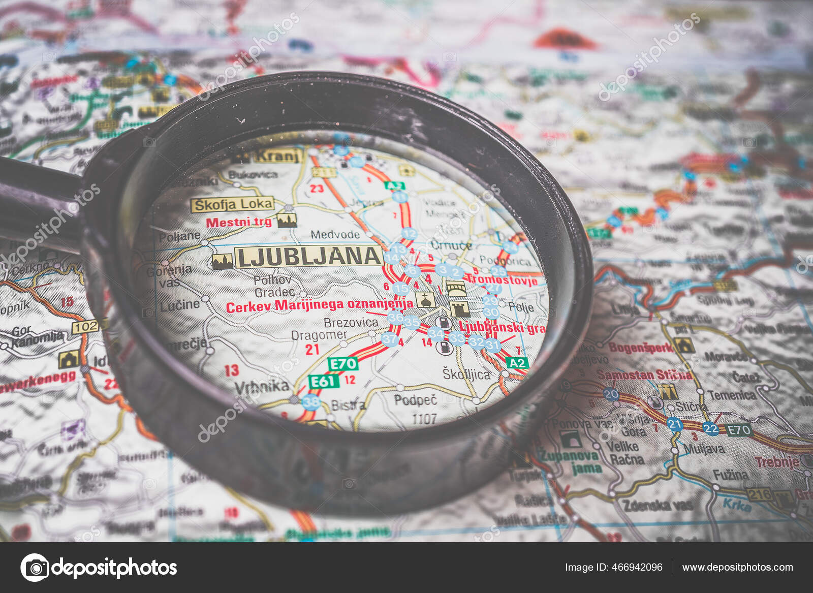 Ljubljana Europe Map — Stock Photo © aallm #466942096