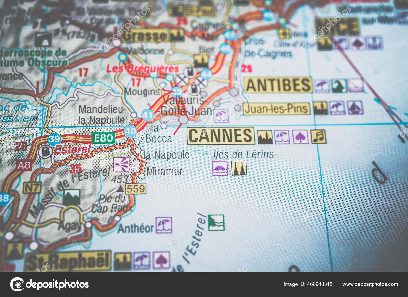 Cannes Europe Map — Stock Photo © aallm #466943318