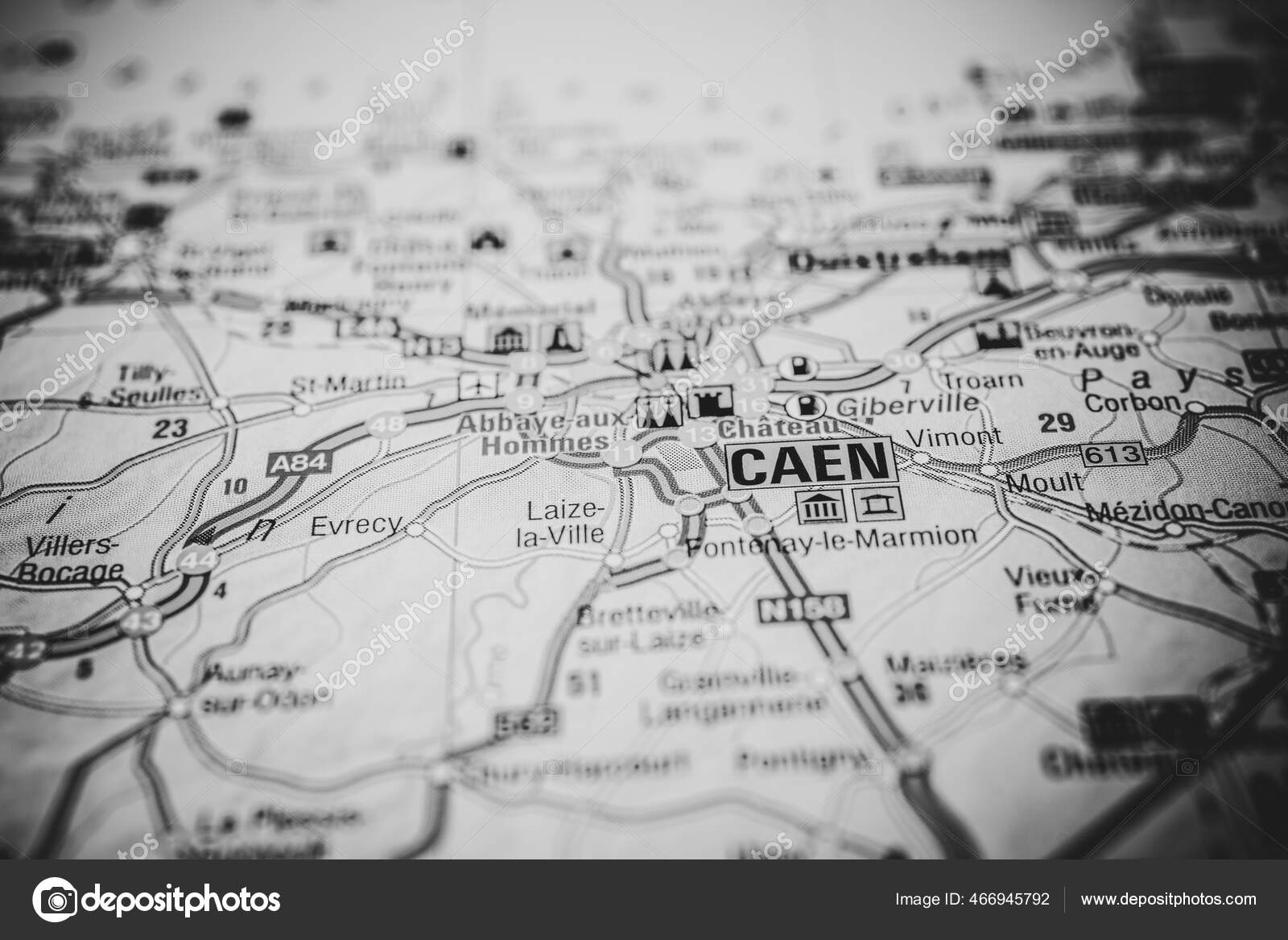 Caen Map Europe Background — Stock Photo © aallm #466945792
