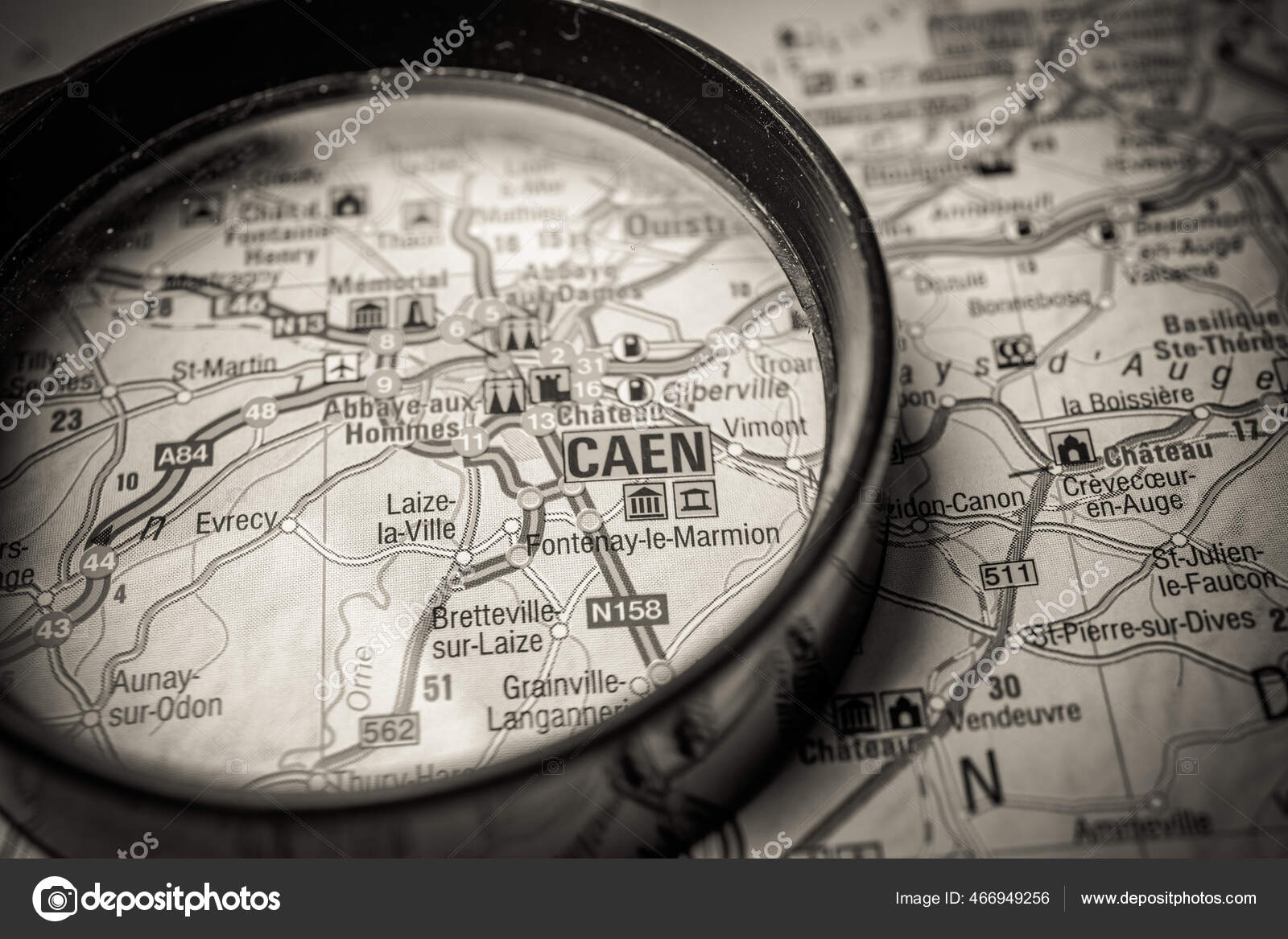 Caen Map Europe Background — Stock Photo © aallm #466949256