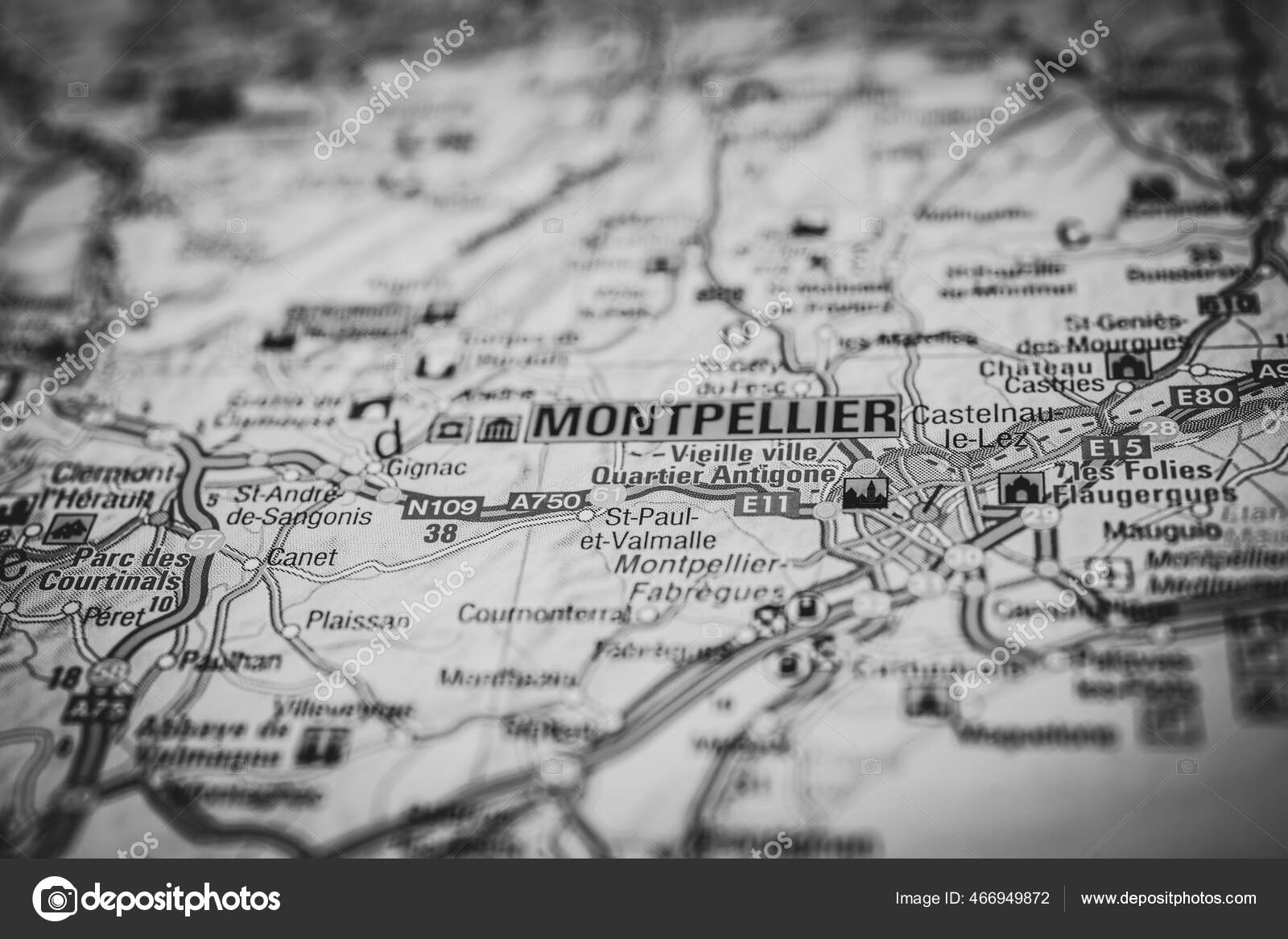 Montpellier Europe Map Stock Photo by ©aallm 466949872