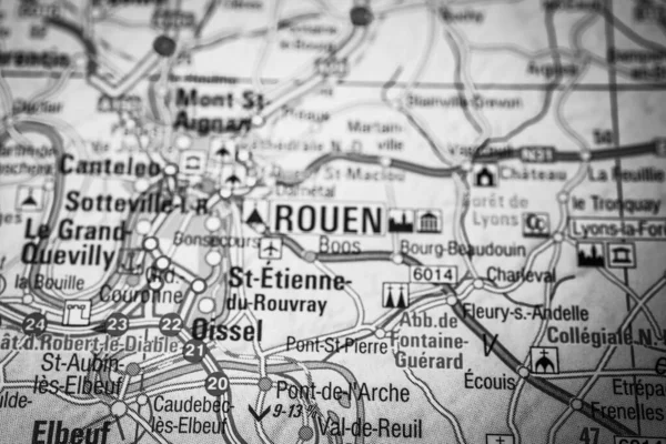 Rouen Map Europe Background — Stock Photo © aallm #466950300