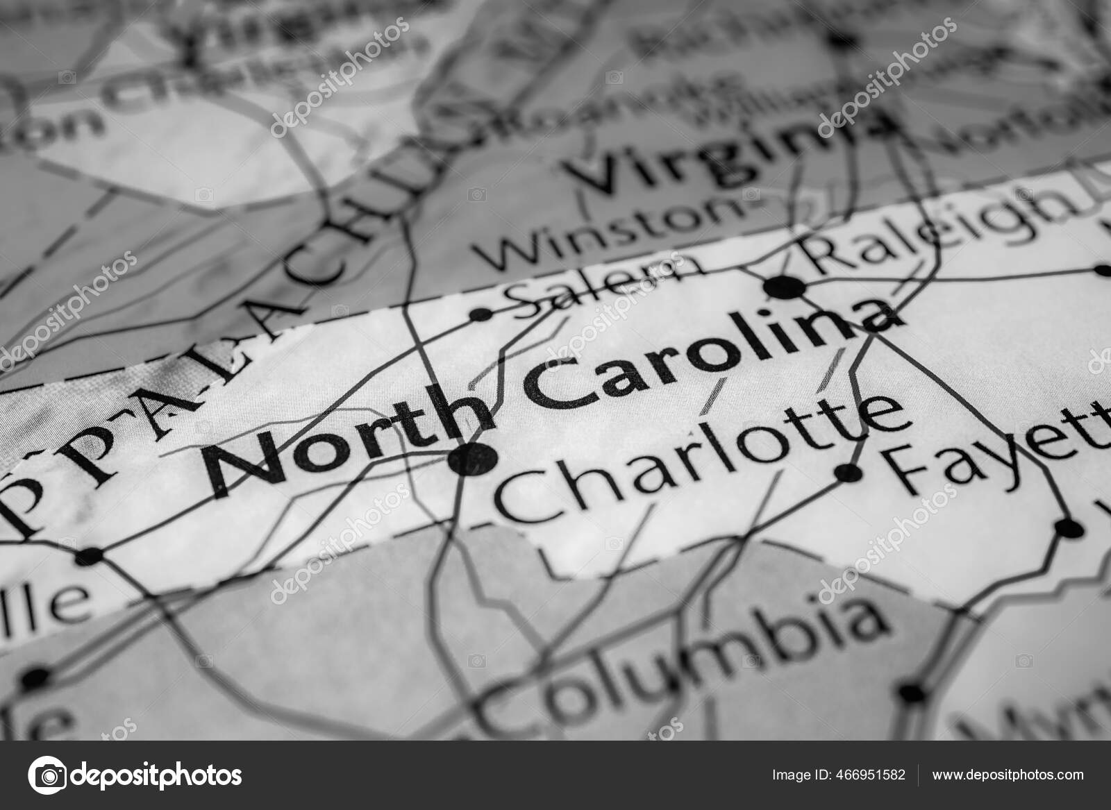 usa north carolina map with cities