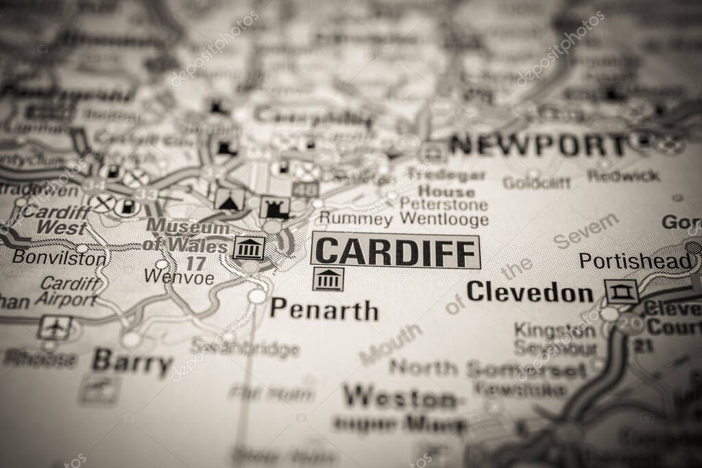 Cardiff Inglaterra en el mapa de Europa 2022