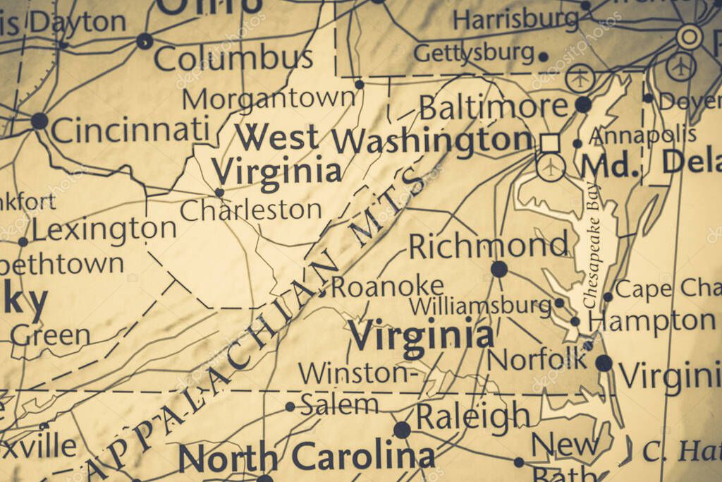 Virginia en el mapa de Estados Unidos 2022