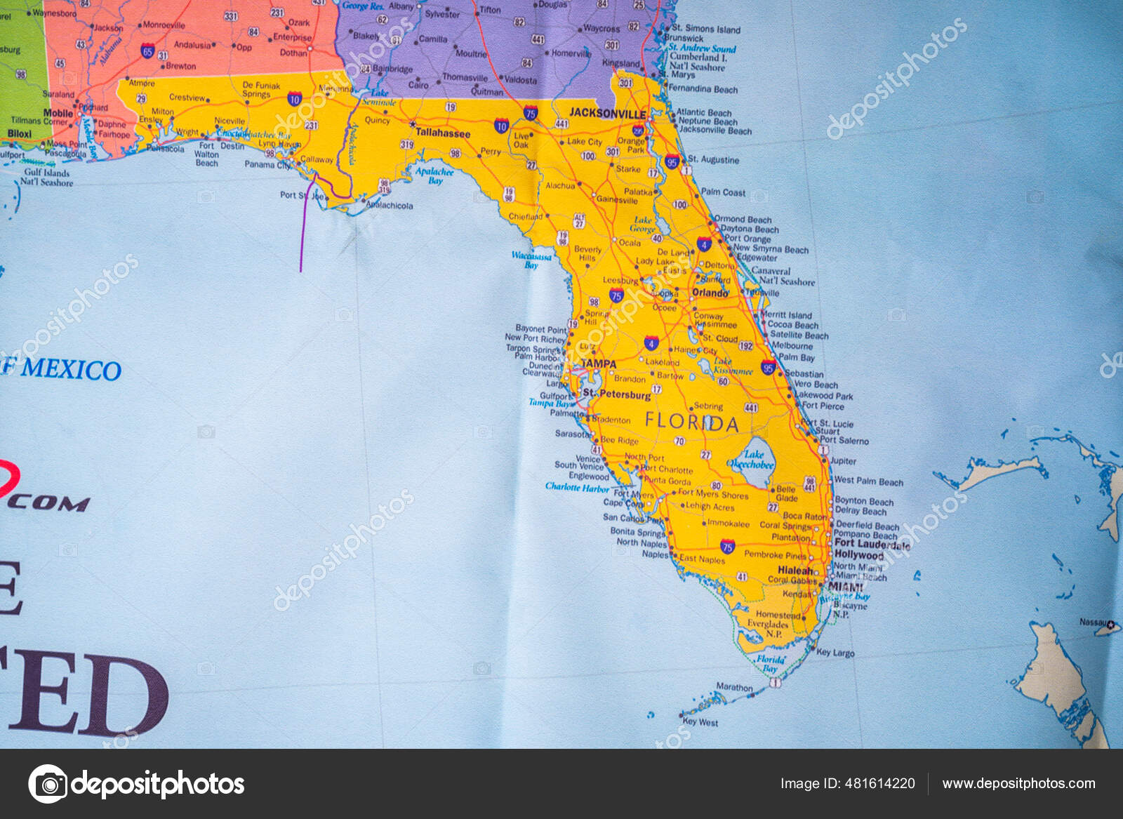 Florida Map Travel Background Texture — Stock Photo © aallm #481614220